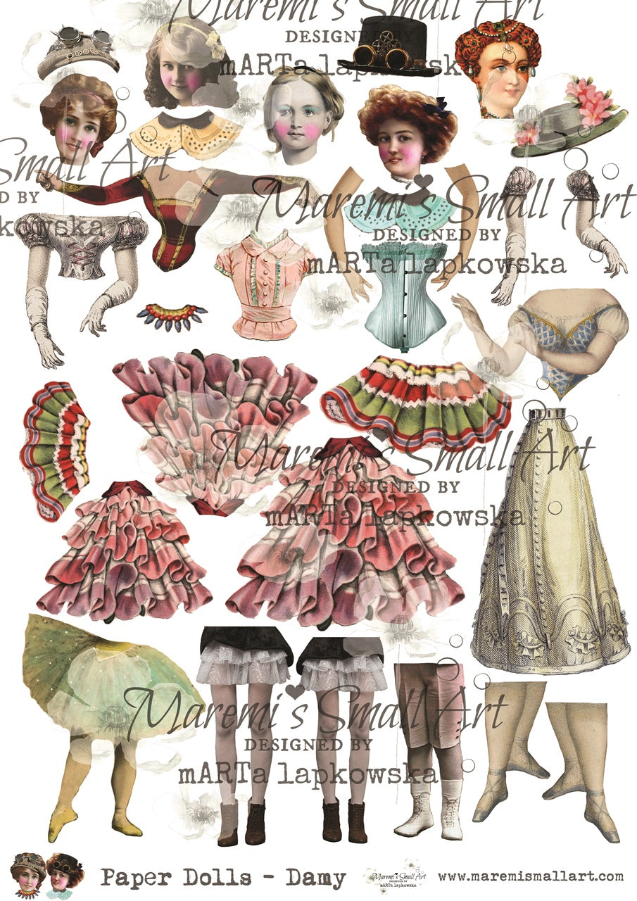 Digi Paper Dolls - 'Damy' set 1 – Maremi Small Art