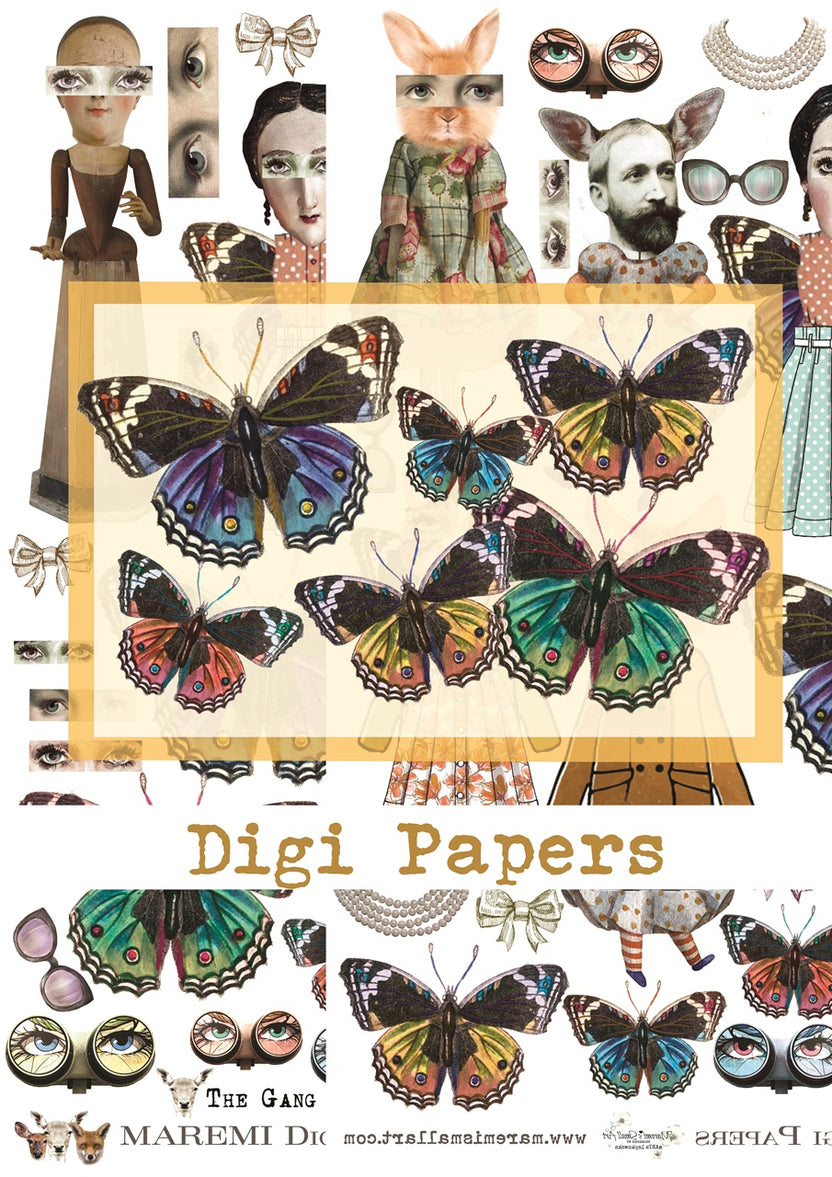 9 The Gang Vintage Digi Paper – Maremi Small Art